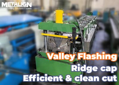 China High Safety Ridge Flashing Roll Former With Chain Drive And Trapezoidal Punch for sale