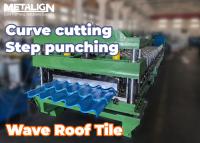 China Wavy Roof Tile Roofing Roll Forming Machine With Hydraulic Curved Cutter And Chain Drive for sale