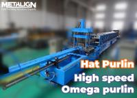 China Durable Hat Purlins Chain Drive Cold Roll Forming Machine Hydraulic Shearing High Precision Output for sale
