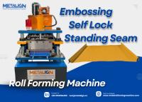 China Self Lock Embossed Roofing Roll Forming Machine With Chain Drive Safety Cover for sale