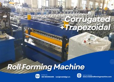 China Dual-Layer Guide Pillar Roofing Roll Forming Machine For Trapezoidal And Corrugated Roof Panels for sale