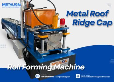 China Ridge Cap Roll Forming Machine With 0.3-0.8mm Material Thickness And 15-20m/min Forming Speed for sale