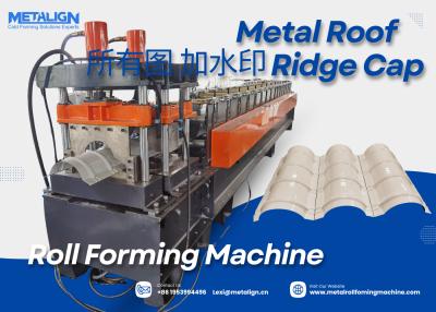 China Ridge Cap Roll Forming Machine with 18 Forming Stations for 0.3-0.8mm Metal Roofs at 15-20m/min for sale