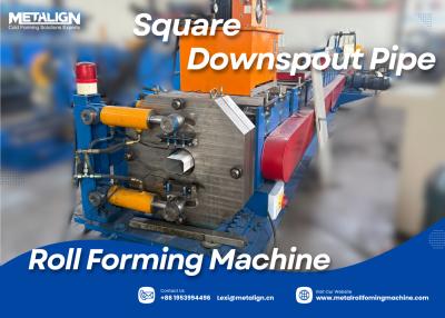 China Automated Square Downspout Roll Forming Machine With 18 Stations 5.5Kw Motor And 0.3-0.8mm Material Thickness for sale