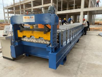 China High Friction Surface Embossing Floor Deck Roll Forming Machine YX70-165 Metal Deck for sale