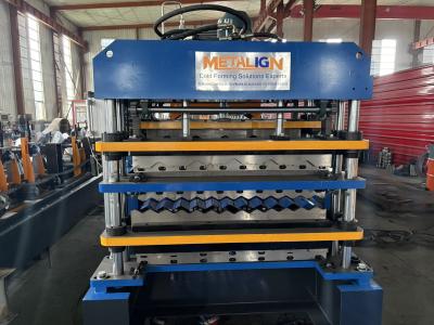 China Colored Steel Roof Glazed 3 Layer Roofing Roll Forming Machine With Gear Bearing Motor For High Quality Tile Production for sale