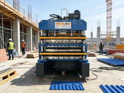 China High Quality High Speed Colored Steel Trapezoidal Cold Roll Three Layer Roof Sheet Roofing Roll Forming Machine With PLC Control System for sale