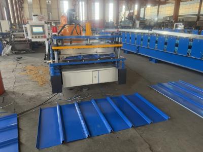 China Single Layer 1000 Ibr Trapezoidal Tile Forming Machine for Roof Panels Motor Gear PLC Control Hydraulic Cutting Bearing for sale