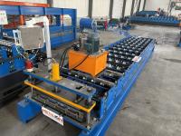 China Auto Trapezoidal Roof Panel Cold Roll Forming Machine Making Roll Forming Machinery PPGI Material Color Coated Steel for sale