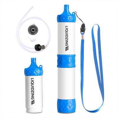 China Blue Outdoor Survival Water Filter Straw 1000L Water Filter Survival Straw for sale