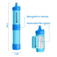 China Survival Straw Emergency Water Filter Personal Purifier Portable Filtration Outdoor Camping Backpack Gear for sale