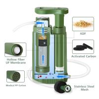 China Aluminium PCTG Silica Gel Camping Water Filter Pump 3000L 600 Ml/Min for sale