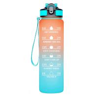 China Trigger Spray PET Plastic Sports Water Bottles Running Insulated Motivational Water Bottle for sale