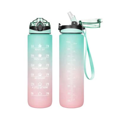 China Frosted 32 Oz Water Bottle With Time Mark Bounce Cover Leakproof Cup for sale