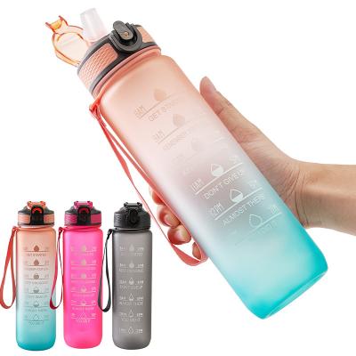 China Custom Logo Gallon Motivational Water Bottle With Straw PCTG for sale