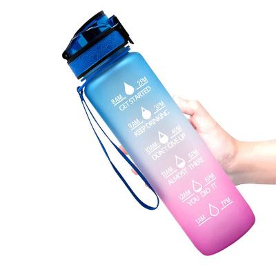 China 46oz 64oz Insulated Time Marked Water Bottle With Motivational Time Marker Gradient Color for sale