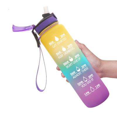China Leakproof 1 Gallon Motivational Water Bottle With Straw Reusable Plastic for sale