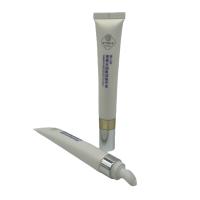 China 10ml-15ml Silver Eye Cream Cosmetic Tube with Zinc Alloy Massage Applicator - 13-60mm Diameter Custom Packaging for sale