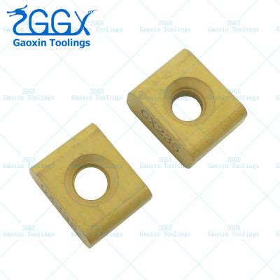 China Tungsten Cutting Carbide Milling Inserts CVD TiN Coated Yellow for sale