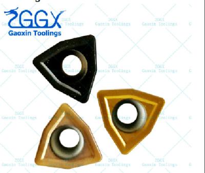 China WCMX Golden CNC Tungsten Carbide Lathe Inserts WCMX040208 CVD PVD Coating for sale