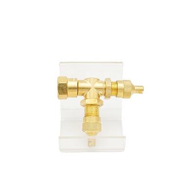 China 12V1 Three Links Tee Joint T-Joint Brass Tyre Valve for Truck Adapter Valve with Cap for TPMS for sale