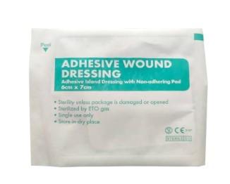 China Non Sterile Gauze Adhesive Wound Dressing Non Woven 6x7 cm CE Certified for sale