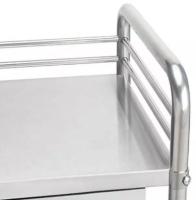 China Stainless Steel Detachable Medical Trolley 220lbs Capacity 2 Shelf Hospital Cart for sale
