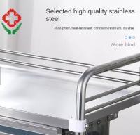 China Stainless Steel Detachable Medical Trolley 220lbs Capacity 2 Shelf Hospital Cart for sale