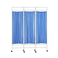 China Medical Stainless Steel Hospital Ward Screen Mobile Folding 4 Panel for sale
