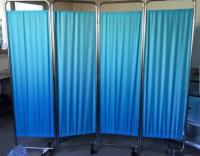 China Medical Stainless Steel Hospital Ward Screen Mobile Folding 4 Panel for sale
