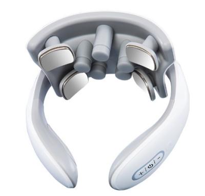 China Four Head Neck And Shoulder Massager Machine Stretchable Vibration Warm ABS Silicone for sale