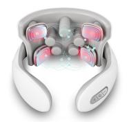China Four Head Neck And Shoulder Massager Machine Stretchable Vibration Warm ABS Silicone for sale