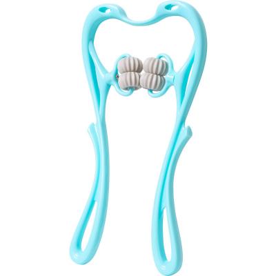 China 6 Wheel Neck and Shoulder Massager PP TPR 350mm Manual Muscle Relaxer for sale