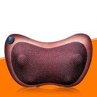 China Dual Use Car Home Electric Neck Kneading Massage Pillow 4 Roller Vibrating Shiatsu for sale