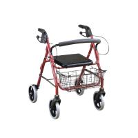 China Collapsible Aluminum Rollator Walker with Seat and Basket for Disabled Elderly 100kg Capacity for sale