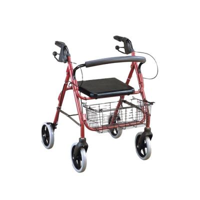 China Collapsible Aluminum Rollator Walker with Seat and Basket for Disabled Elderly 100kg Capacity for sale