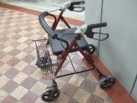 China Collapsible Aluminum Rollator Walker with Seat and Basket for Disabled Elderly 100kg Capacity for sale