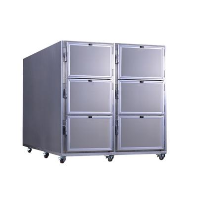 China 6 Bodies Mortuary Body Fridge 220V 50Hz Morgue Freezer with Temperature Control for sale