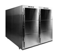 China 6 Bodies Mortuary Body Fridge 220V 50Hz Morgue Freezer with Temperature Control for sale