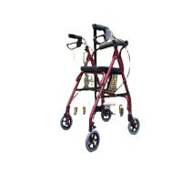 China Non Slip Mobility Rollator Walker Aluminum Alloy 100 kg Capacity Sweat Absorbent Trolley for sale