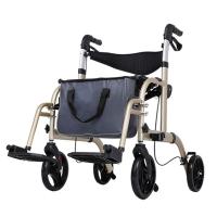 China Folding Rollator Walker Wheelchair Aluminum Alloy 10kg Lightweight Mobility Aid for Elderly Disabled for sale