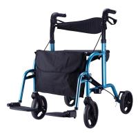 China Folding Rollator Walker Wheelchair Aluminum Alloy 10kg Lightweight Mobility Aid for Elderly Disabled for sale