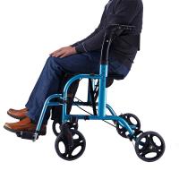 China Folding Rollator Walker Wheelchair Aluminum Alloy 10kg Lightweight Mobility Aid for Elderly Disabled for sale