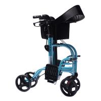 China Folding Rollator Walker Wheelchair Aluminum Alloy 10kg Lightweight Mobility Aid for Elderly Disabled for sale