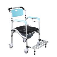 China Foldable Steel Toilet Chair Commode for Elderly with 18in Seat Width CE Certified for sale