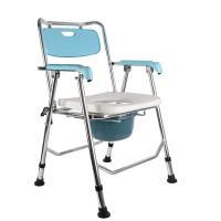 China Foldable Steel Toilet Chair Commode for Elderly with 18in Seat Width CE Certified for sale