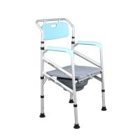 China Foldable Steel Toilet Chair Commode for Elderly with 18in Seat Width CE Certified for sale
