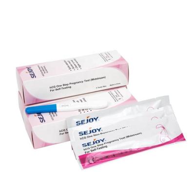 China HCG Pregnancy Test Kit Cassette Midstream Urine 3mm 99% Accuracy CE 510K for sale