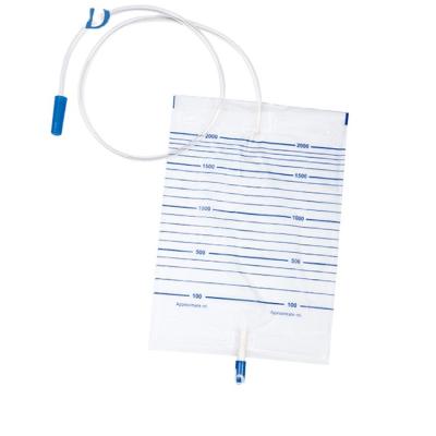 China Disposable Medical Urine Collection Bag 1500ml 2000ml with T Valve CE ISO for sale