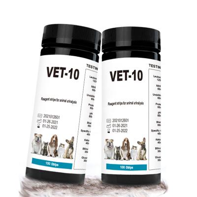 China Vet 10 Parameter Urine Test Strips for Dogs and Cats 99% Accuracy Pet Health Wellness Urinalysis Kit for sale